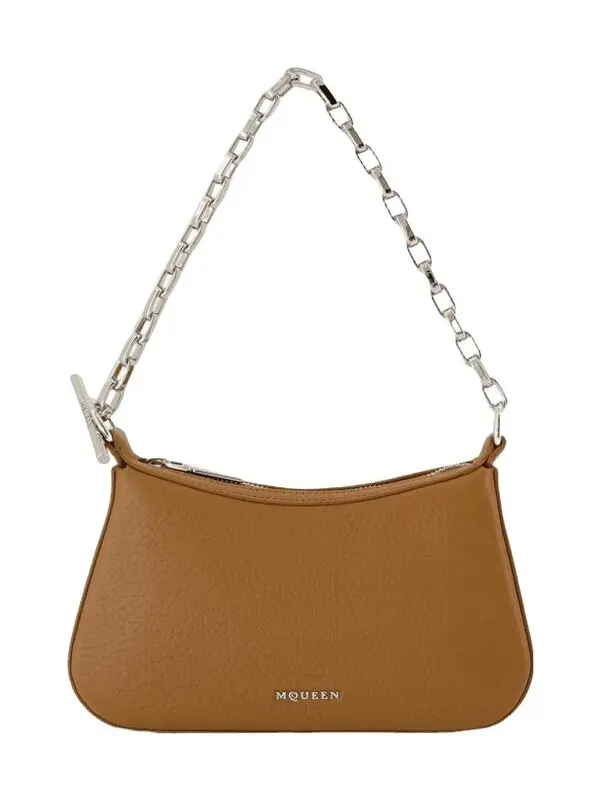 Alexander McQueen Leather T Bar Mini Purse - Brown