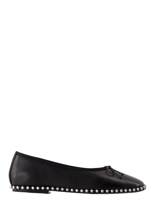 Alexander Wang Lina Ballchain Leather Ballerinas - Black