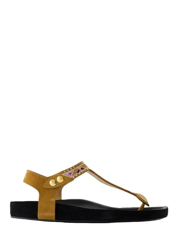 Isabel Marant Enore Leather Sandals - Green