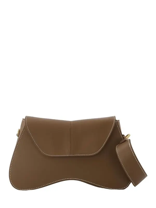 ELLEME Space Bag In Leather With Stitching - Brown