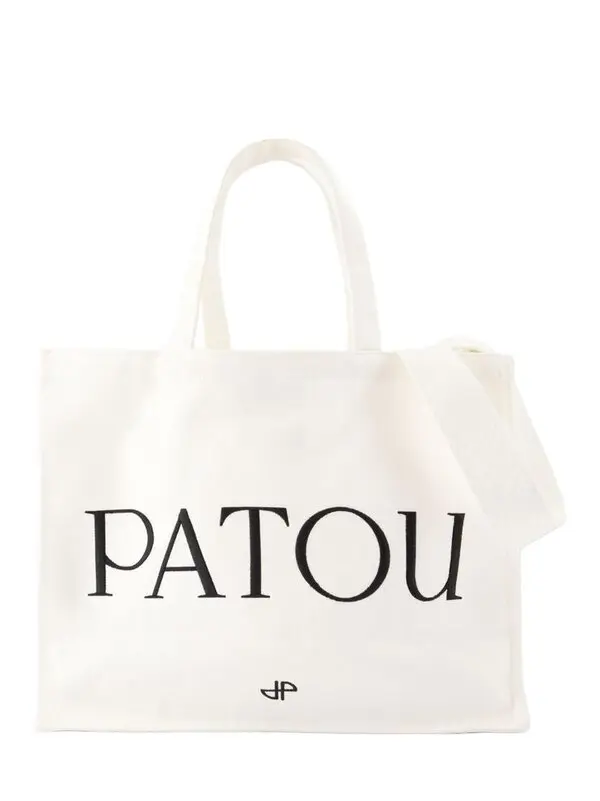 Patou Large Cotton Shopper Bag - White