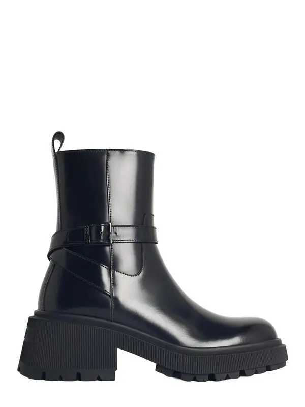 JIMMY CHOO Leather Ankle Boots - Black