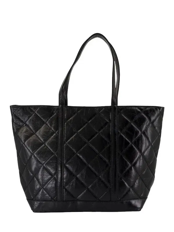 Vanessa Bruno Xl Leather Shopping Bag - Black