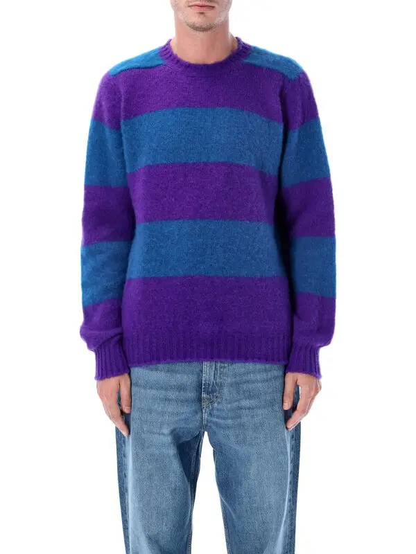 Howlin' Shaggy Bear Striped Sweater - Purple Haze