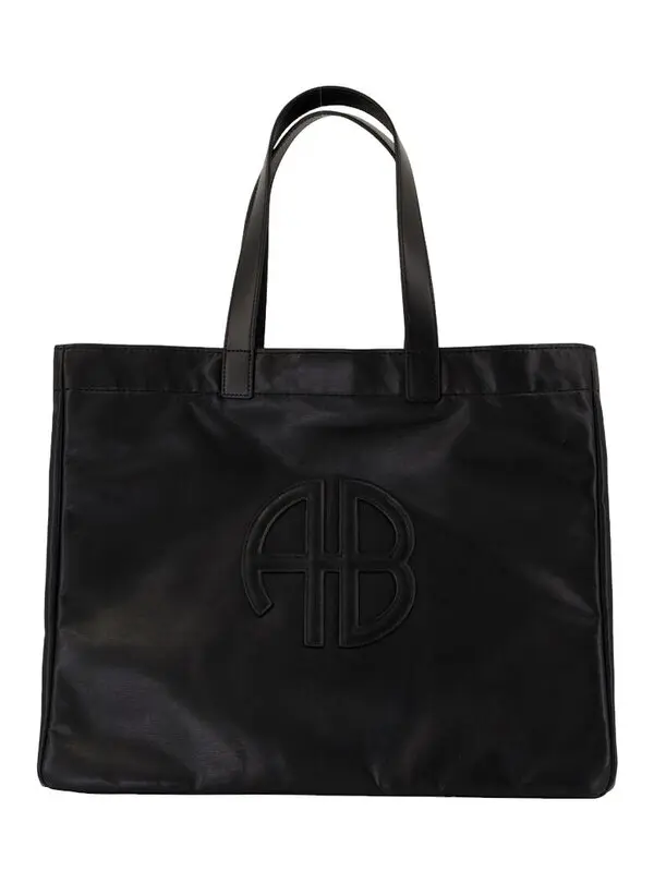 ANINE BING Rio Large Leather Shopper - Black