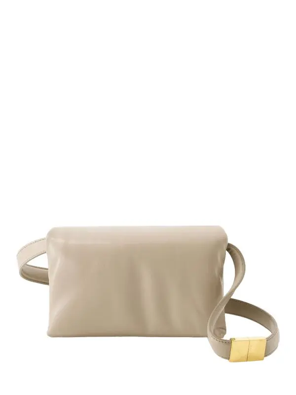Marni Small Prisma Leather Hobo Bag - Beige