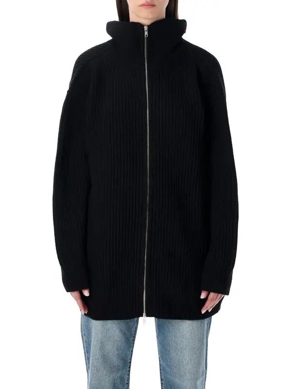 MAISON MARGIELA Ribbed Knit Cardigan Dress - Black