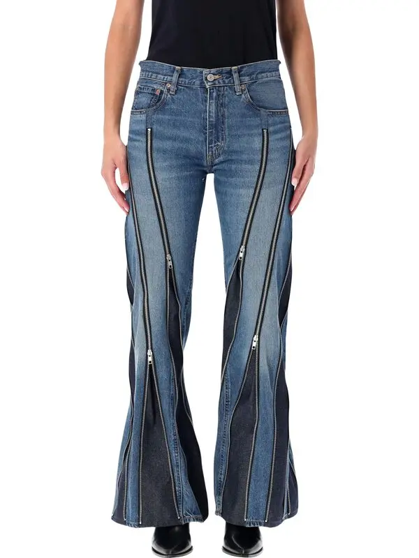 Junya Watanabe Zippered Jeans - Blue