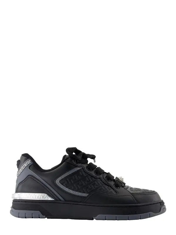 Versace Leather Sneakers - Black