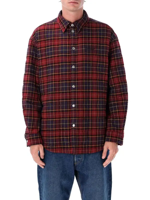 Off White Off-white Check Padded Shirt - Purple