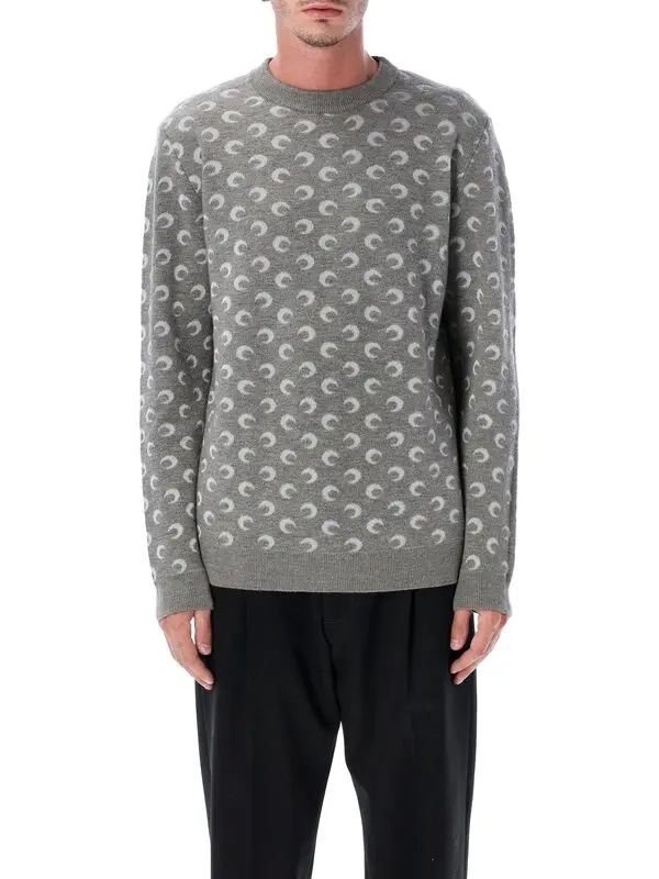 MARINE SERRE Crewneck Sweater - Misty Grey
