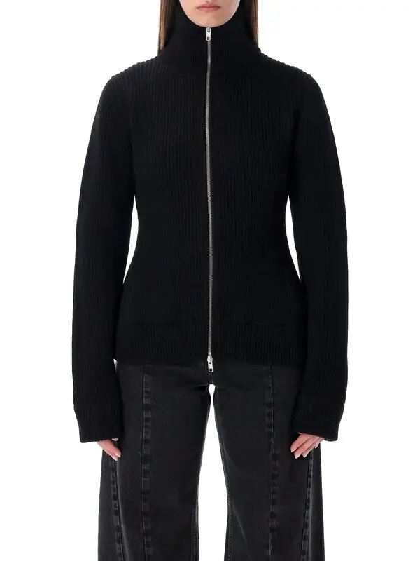MAISON MARGIELA Wool Ribbed Knit Cardigan - Black