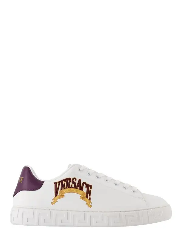 Versace Synthetic Leather Sneakers - White