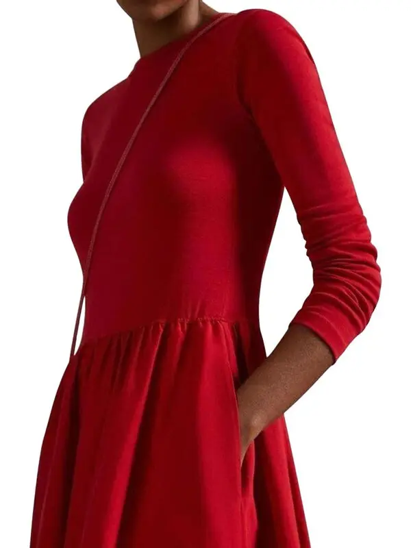Polo Ralph Lauren Cotton Long-sleeve Midi Dress - Red