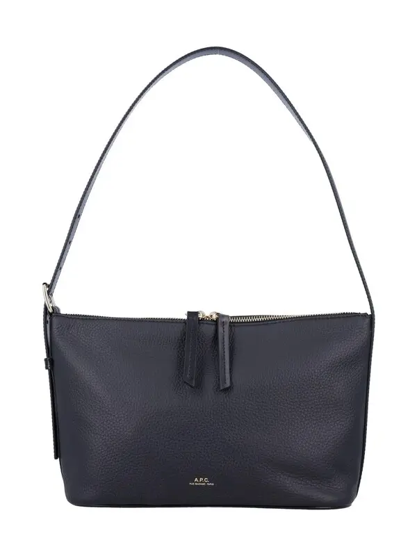 A.p.c. Grained Leather Vera Shoulder Bag - Black
