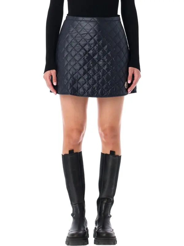 Moncler Diamond-quilted Mini Skirt - Blue