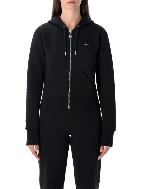 Coperni Fitted Zip-up Hoodie - Black