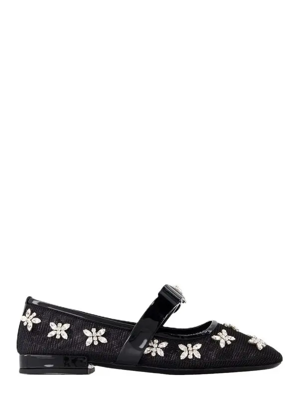 Versace Ribbon Leather Flat Shoes - Black
