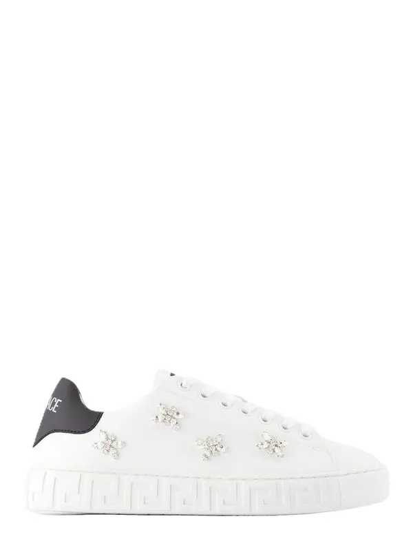 Versace La Greca Canvas Sneakers - White