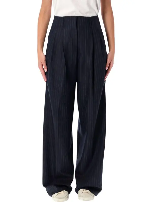 Golden Goose Pinstriped Wide-leg Trousers - Blue