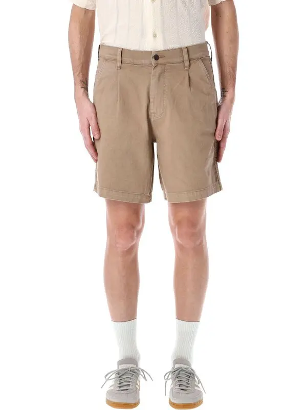 CORRIDOR Pleated Twill Shorts - Khaki