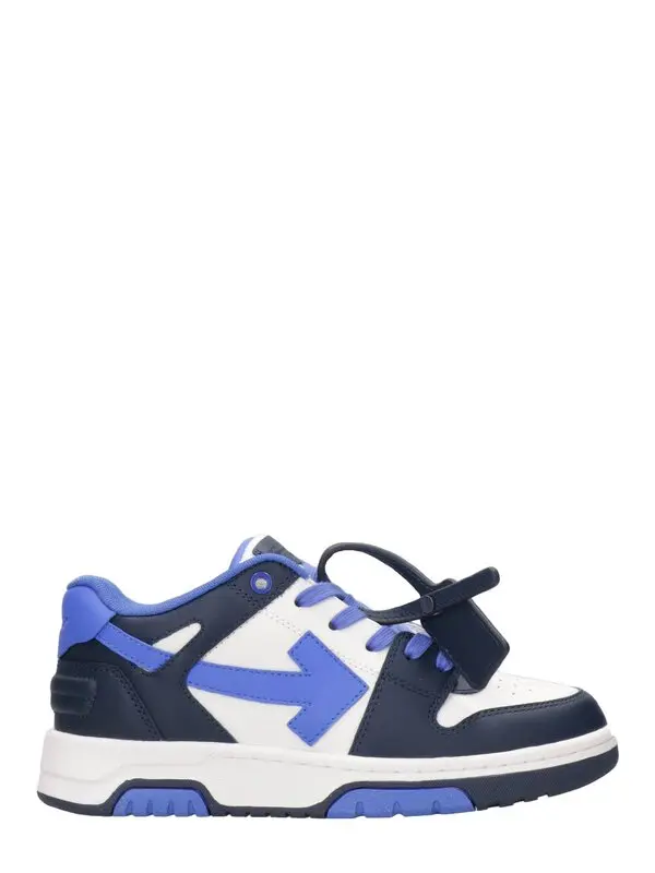 Off White Leather Sneakers - Bianco+blu+azzurro