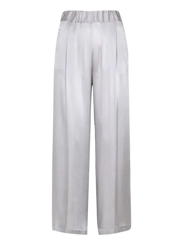 SEMICOUTURE Wide-leg Satin Trousers - Grey