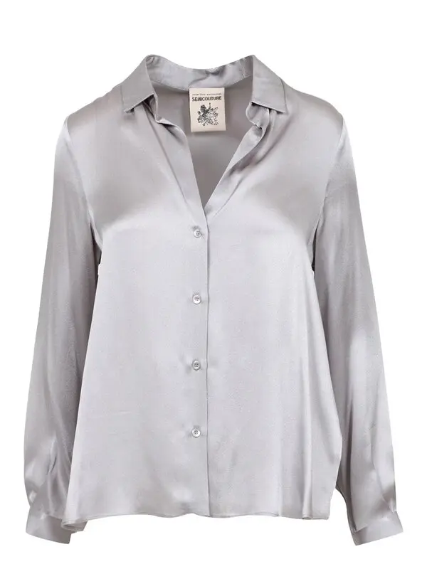 SEMICOUTURE Silk-blend Shirt - Grey