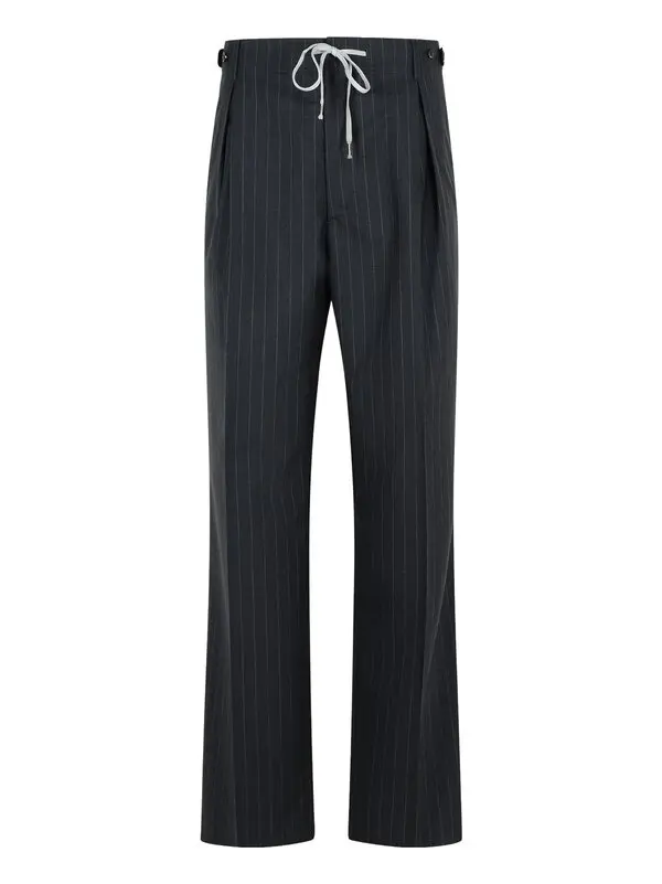 MAISON MARGIELA Wool Pinstripe Trousers - Grey