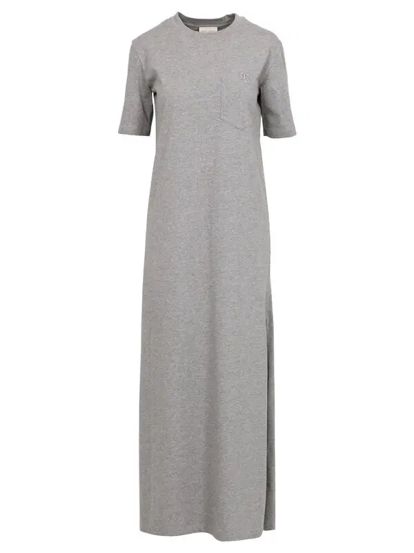 SEMICOUTURE Cotton T-shirt Dress - Grey