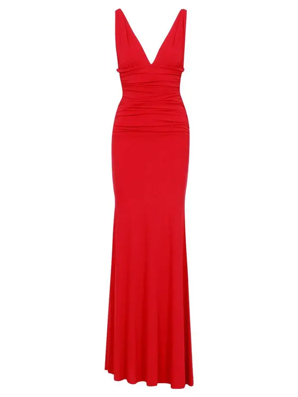 ANIYE BY Long Draped Dress - Red