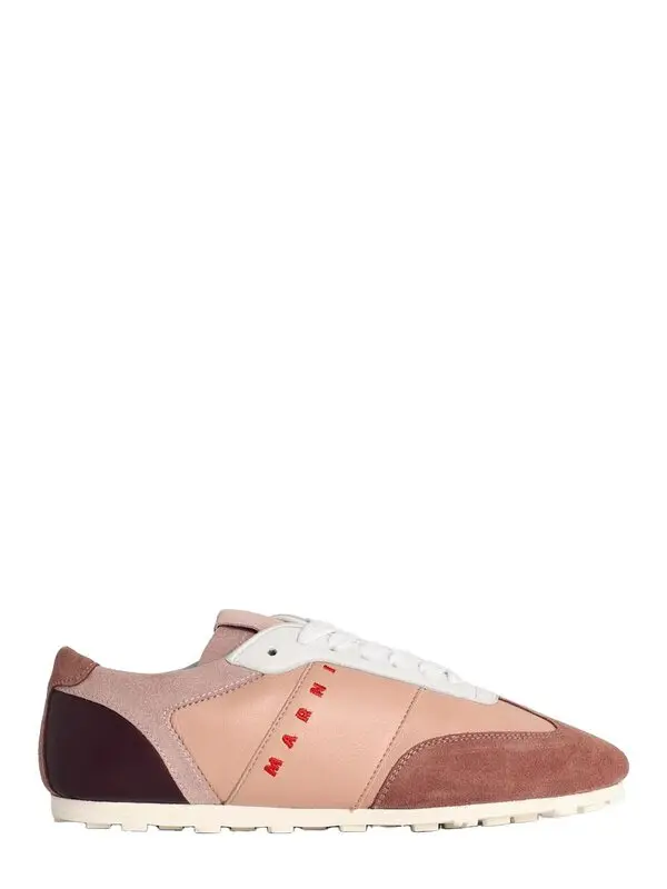 Marni Softy Soccer Leather Sneakers - Pink