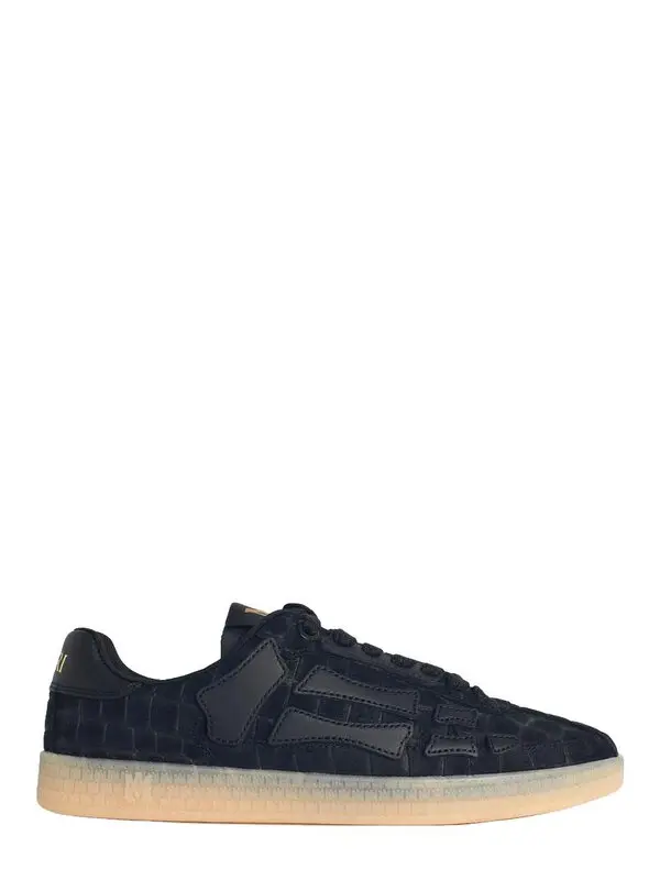 Amiri Croc Bones Suede Sneakers - Black