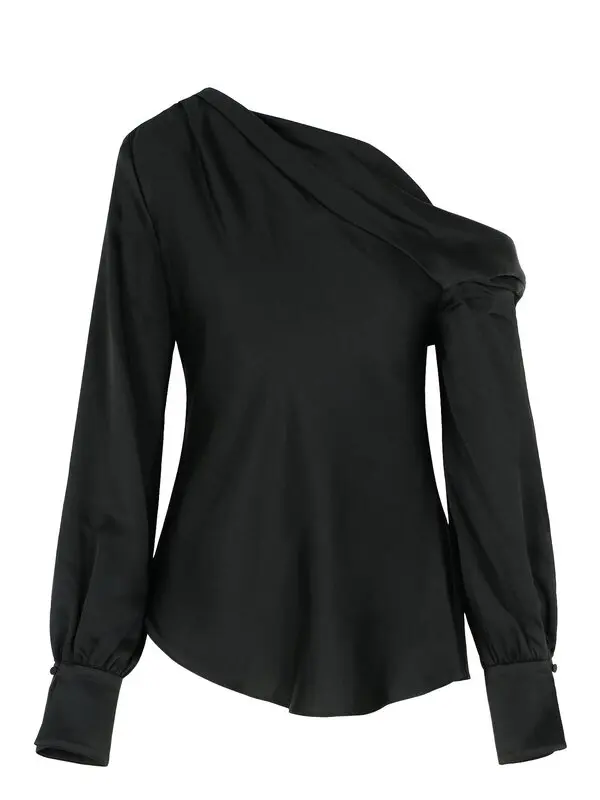 Simkhai Alice Acetate Blend Blouse - Black
