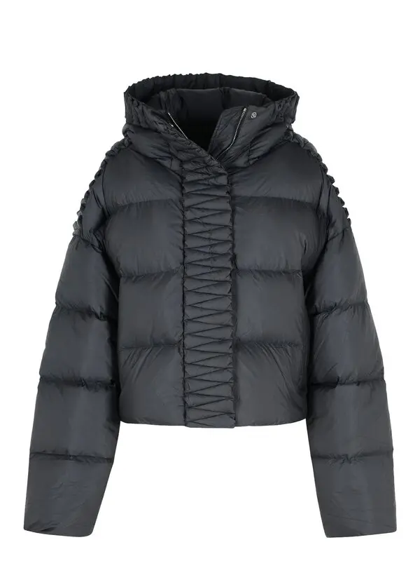 RAXXY Polyester Hooded Down Jacket - Black