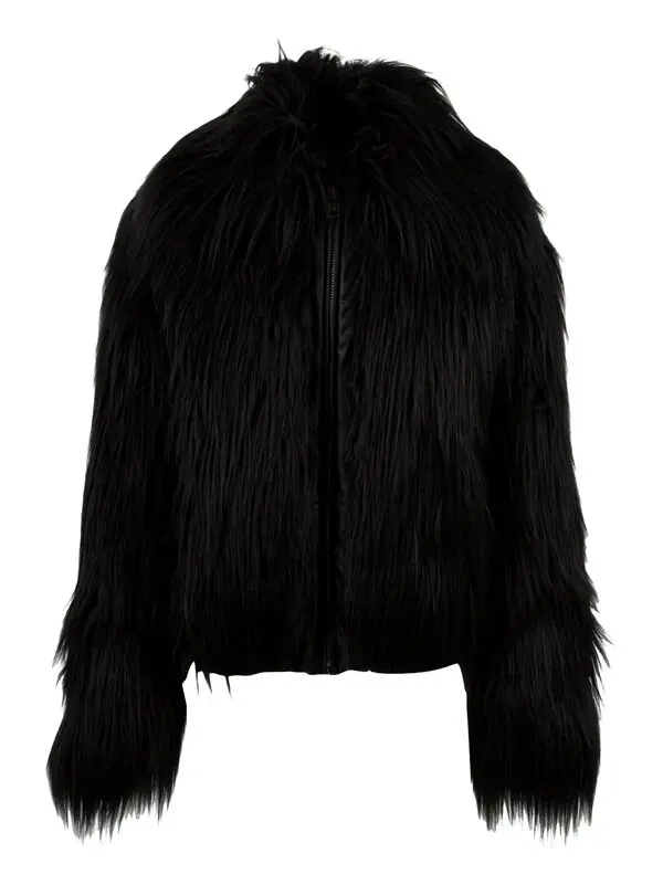ANIYE BY Penny Faux Fur Bomber Jacket - Black