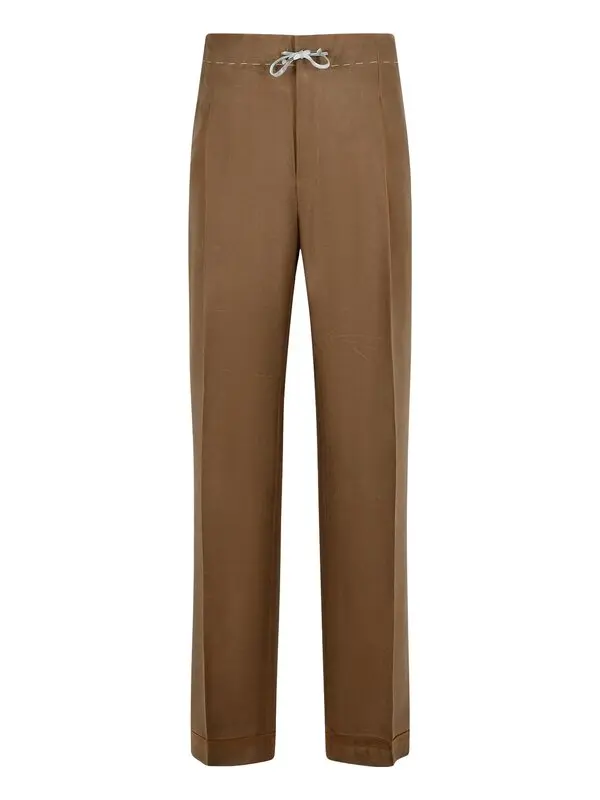 MAISON MARGIELA Mohair And Wool Trousers - Brown