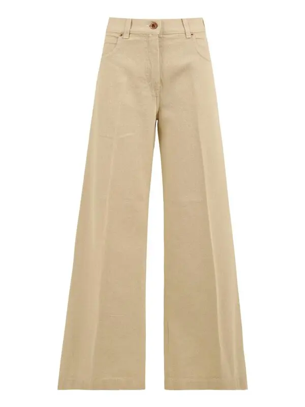 Aspesi Cotton Denim Flared Pants - Burro