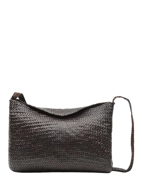 Dragon Diffusion Woven Shoulder Bag - Dark Brown