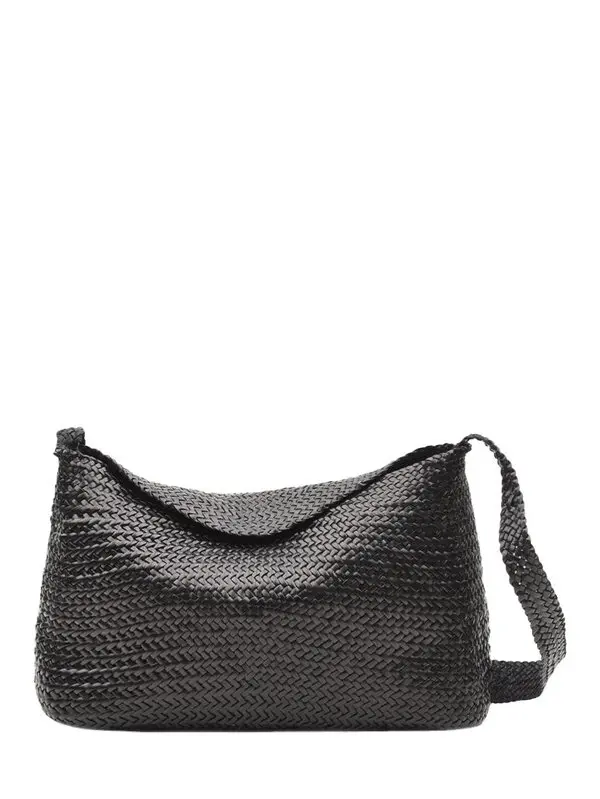 Dragon Diffusion Woven Shoulder Bag - Patent Black