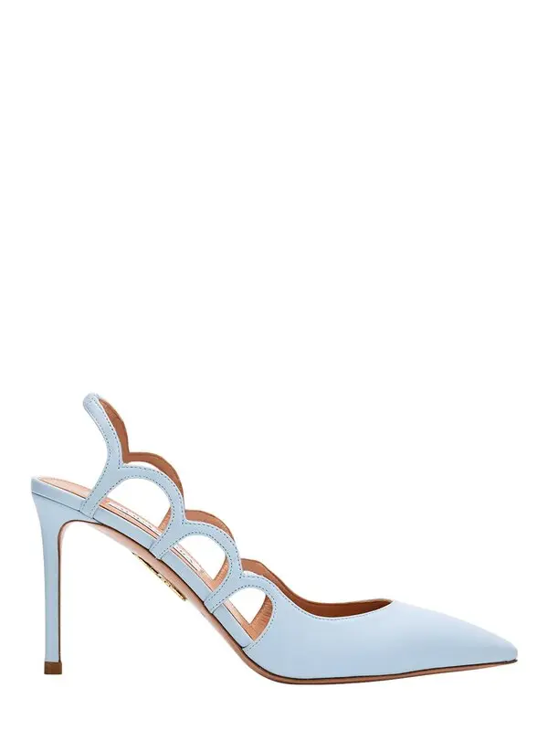 AQUAZZURA Napa Leather And Pvc Slingback Pumps - Baby Blue