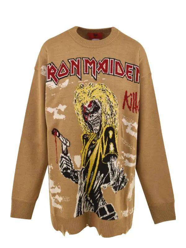 ANIYE BY Iron Maiden Jacquard Sweater - Brown