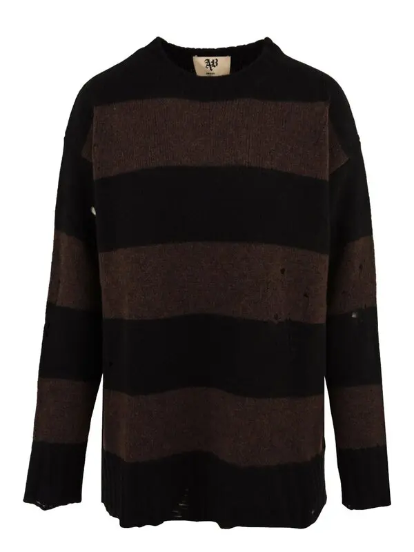 ANIYE BY Striped Wool-blend Sweater - Black Moka