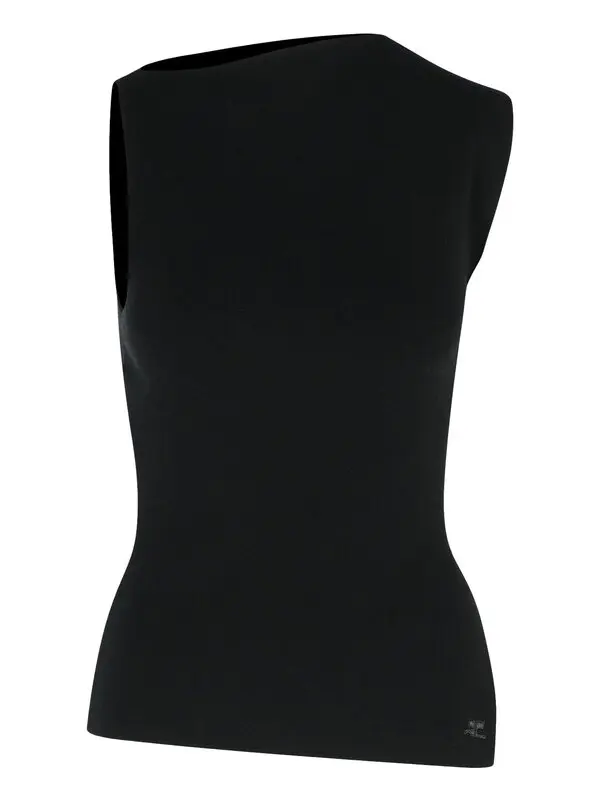 COURREGES Viscose Blend Tank Top - Black