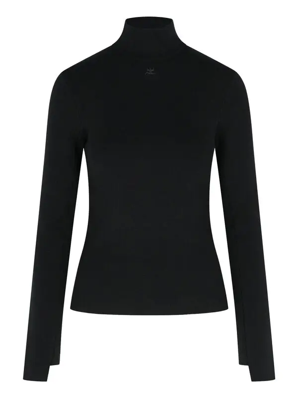 COURREGES Turtleneck Sweater In Viscose Blend - Black