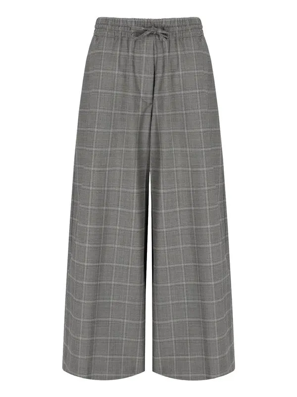 Max Mara Luigi Tartan Wool-blend Trousers - Grey