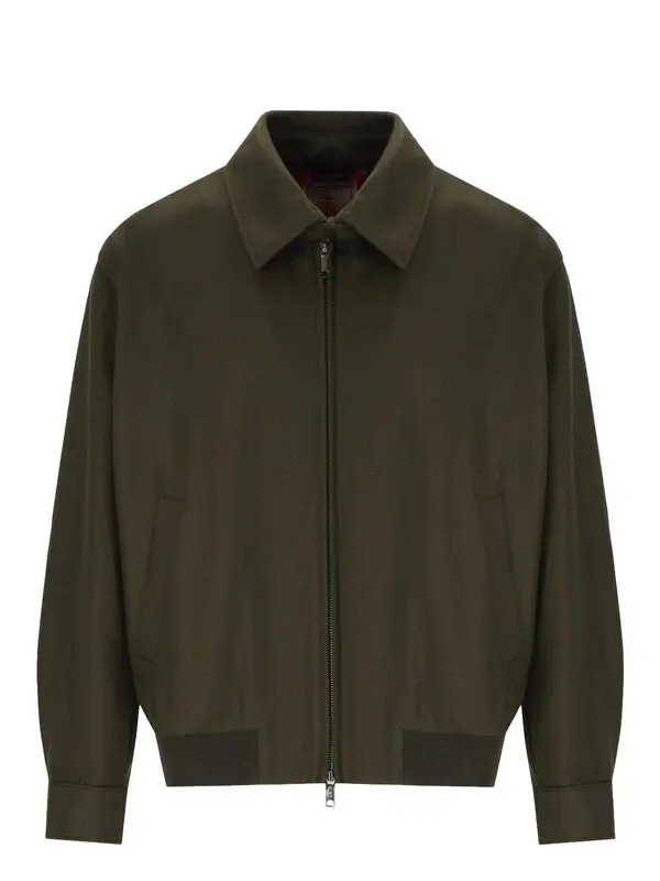 BARACUTA G18 Melton Beech Bomber Jacket - Green