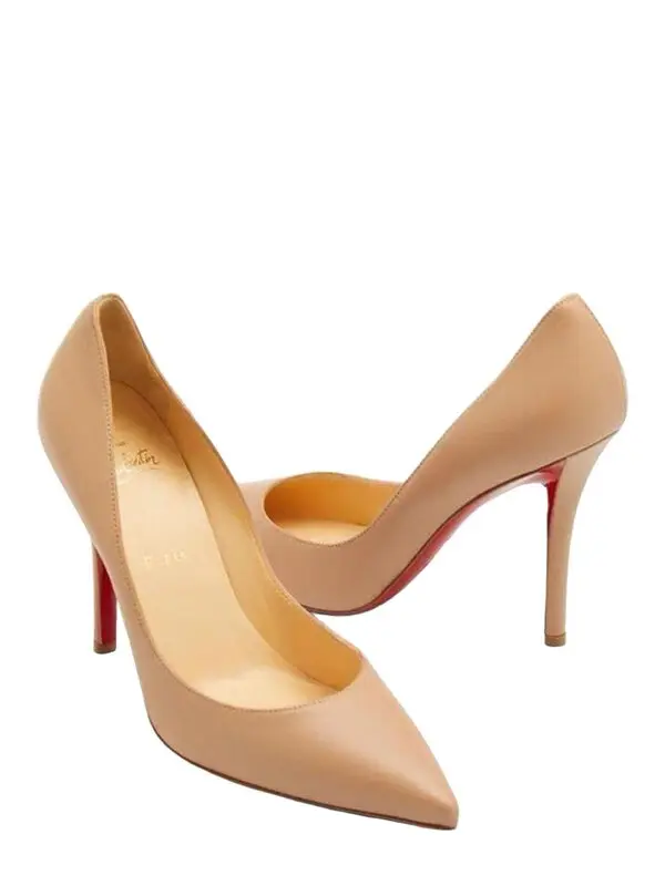CHRISTIAN LOUBOUTIN 100mm Apostrophy Leather Pointed Pumps - Blush