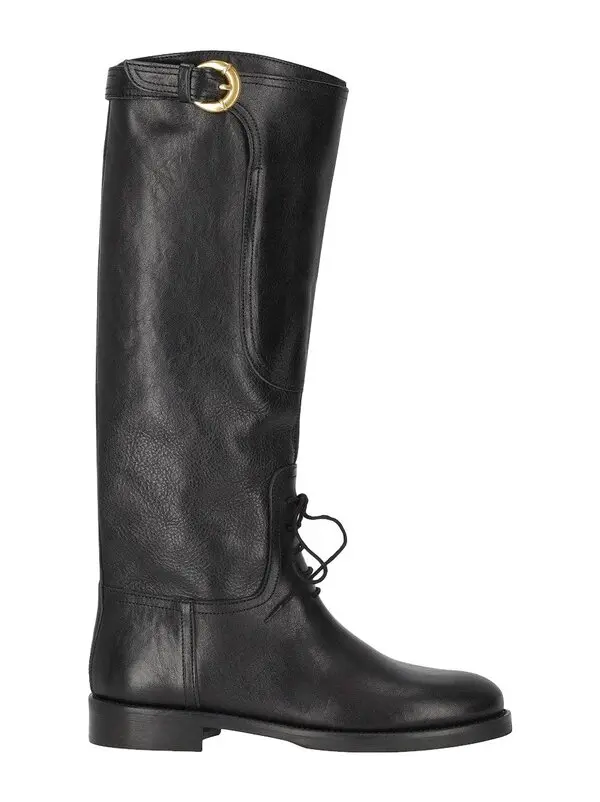 Max Mara Visby Bovine Leather Boots - Black