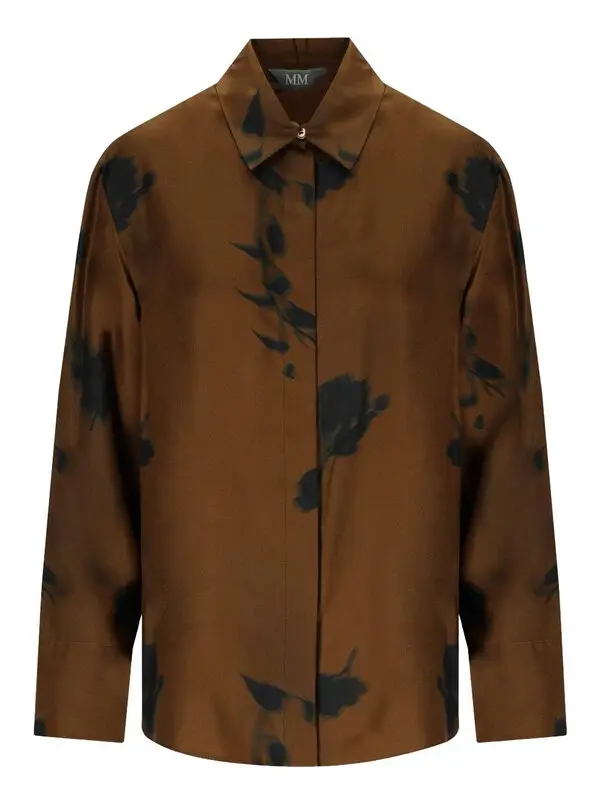 Max Mara Eraclea Silk Twill Shirt - Brown